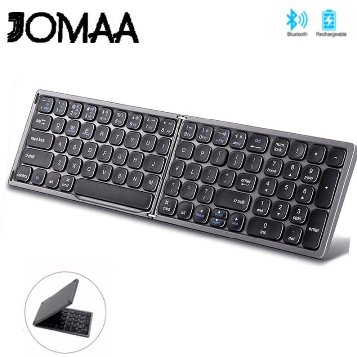 JOMAA Bluetooth Foldable Keyboard with Numeric Keypad Full Size ...