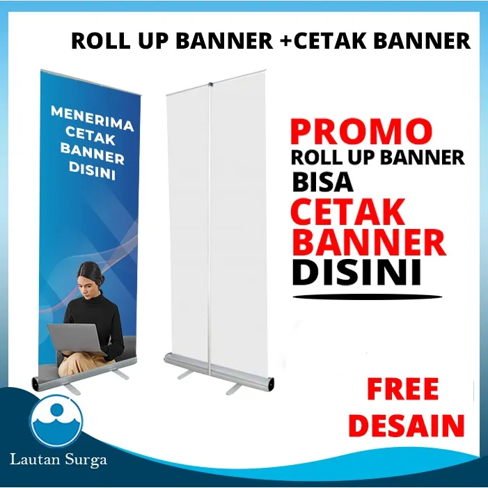 Roll Up Banner Stand Banner Plus Cetak Banner (Wisuda, Promosi Jualan ...