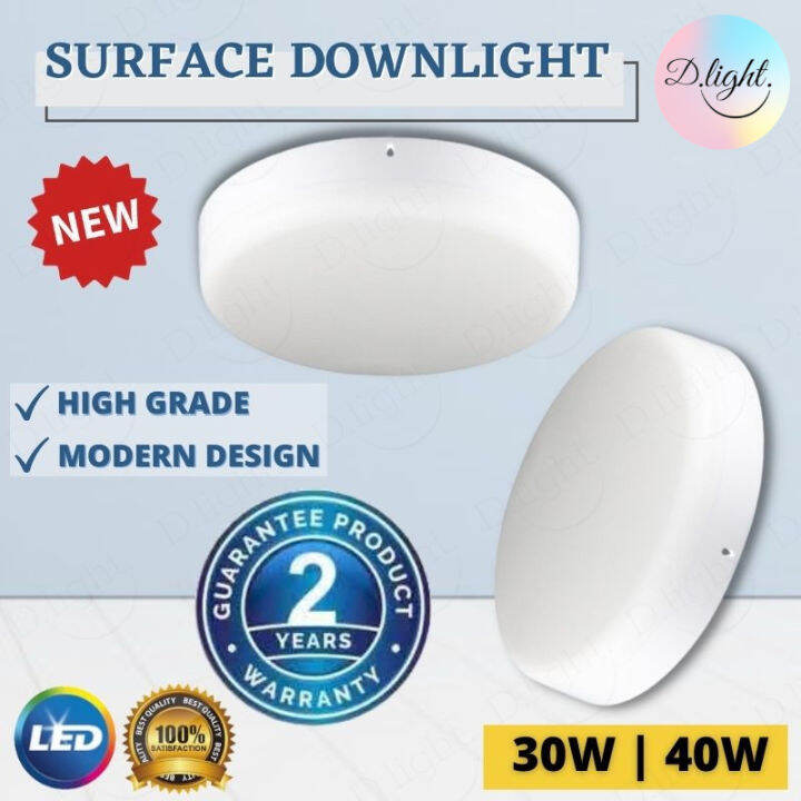 30W/40W CURVED ROUND LED SURFACE DOWNLIGHT LAMPU SILING HIASAN CANTIK ...