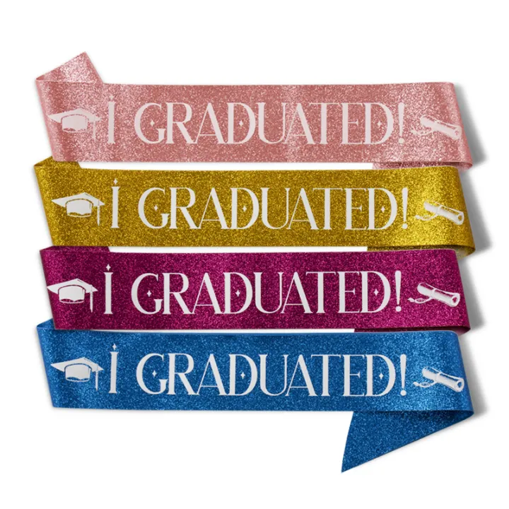 【New Design】I Graduated Glitter Sash Graduation Party Decoration Photo ...