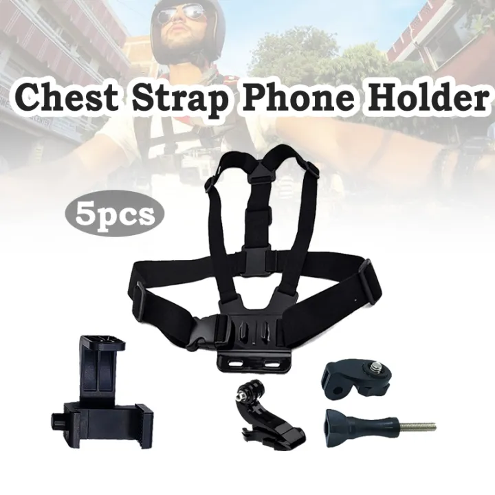 5pcs/set Mobile Phone Chest Strap Mount GOPRO Chest Harness Holder With ...