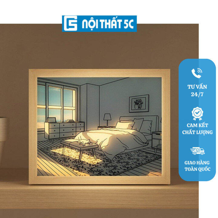Tranh đèn Led 3D loại 3 chế độ màu decor bàn làm việc, phòng ngủ, Tranh ...