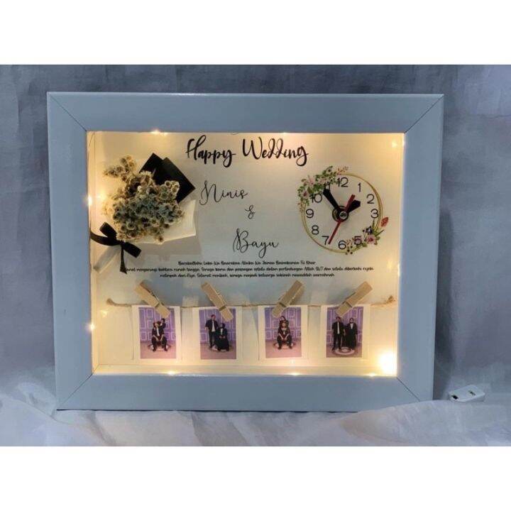 Pop Up Frame Buket Jam FLOWER IN FRAME Kado Hadiah pernikahan wedding ...