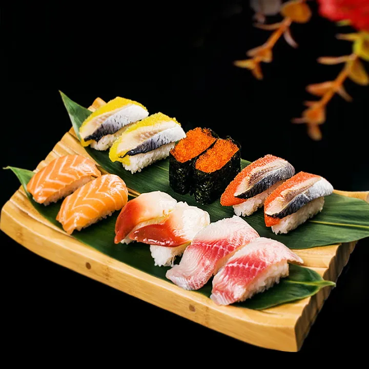 Rectangular Bamboo Plate Sushi Container Japanese Korean Tableware Tray ...