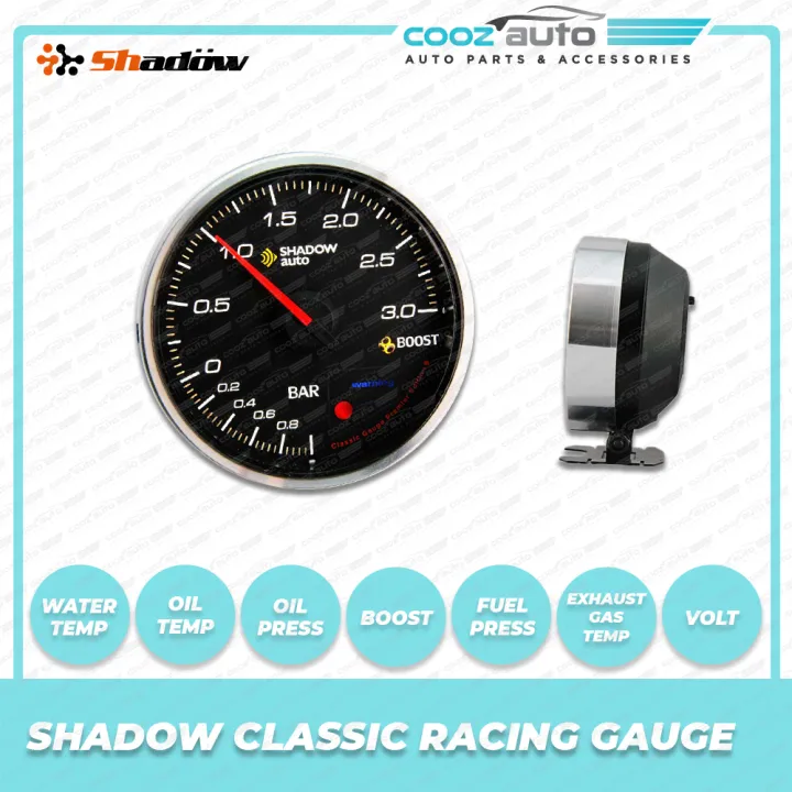 Shadow Classic Racing Gauge Meter Kit Boost Exhaust Gas Fuel Press Oil ...