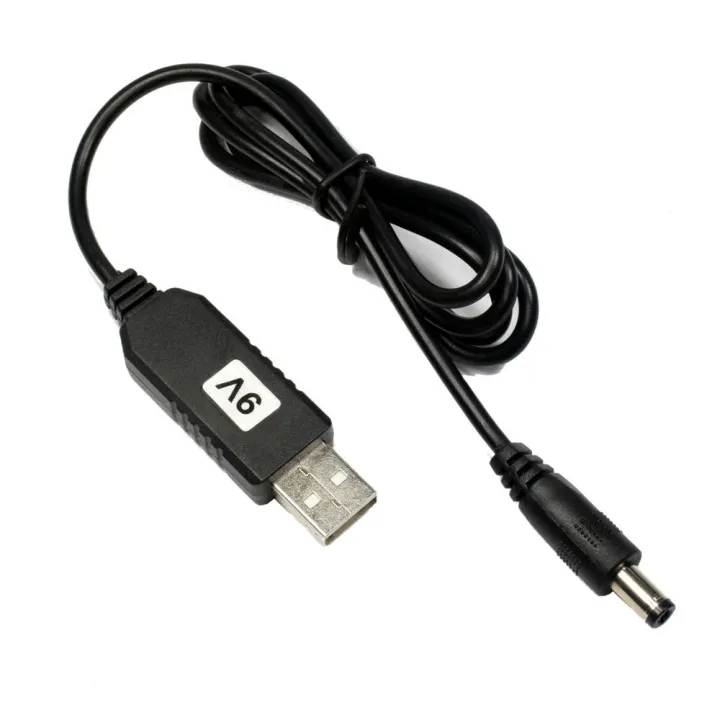 USB Cable with Built-in Voltage Booster 9V 12V 800mA USB A to d5.5 x d2 ...