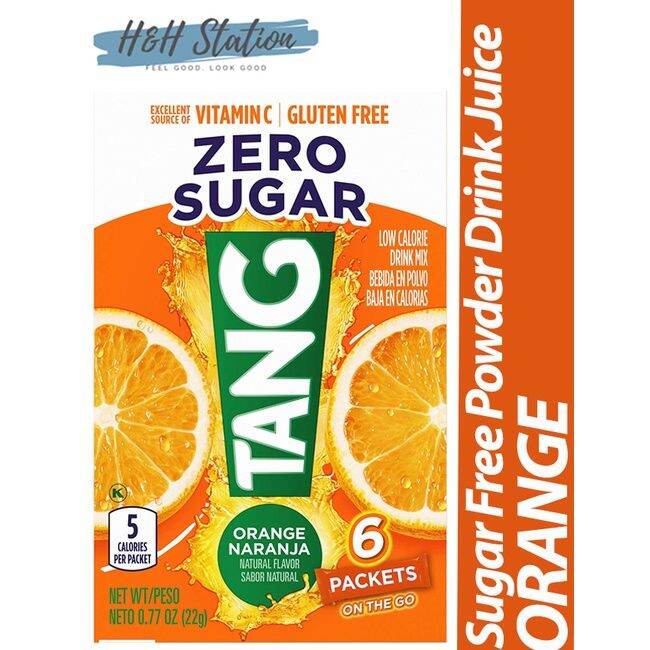 Sugar Free / Zero Sugar TANG Orange On The Go Powder Drink Mix 6packet ...