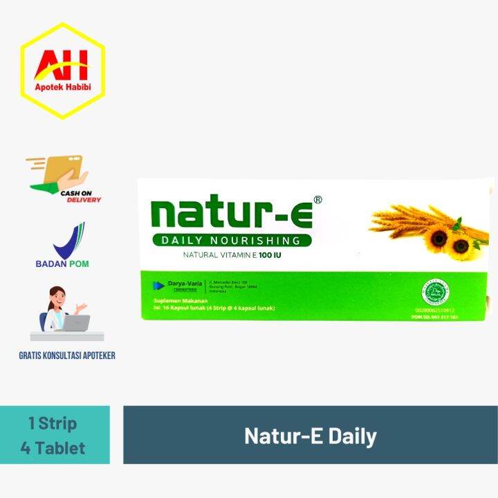 Natur-E 100 iu Daily Nourishing 1 strip isi 4 kapsul Nature NaturE ...