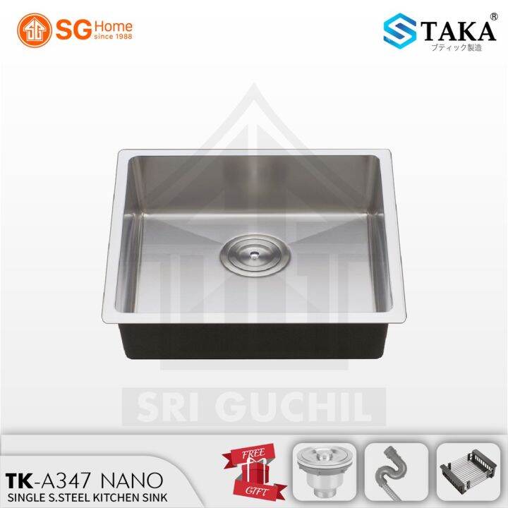 TAKA TK-A347 with Nano Coated SUS304 Stainless Steel Single Kitchen Sink | Lazada