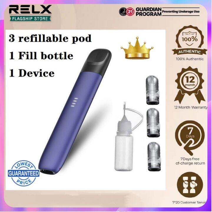 SET Relx1 Smoke relex pod vape vipe smoke original rechargeable set with relax relix refillable ...