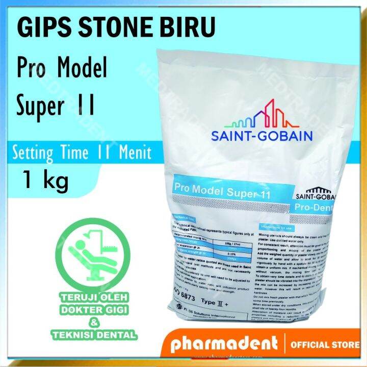 Gips Stone Biru Pro Dental Saint Gobain USA Model Super 11 Tipe 2 ...