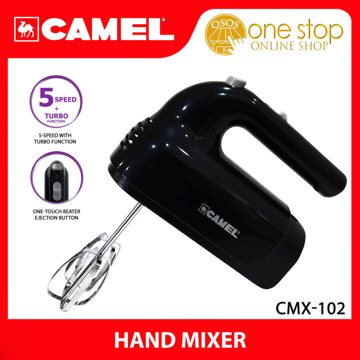 Camel Original 5-Speed Hand Mixer Black with Turbo Function CMX-102 ...