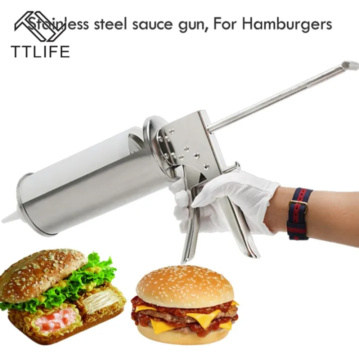 Stainless Steel Burger Sauce Gun Salad Dressing Dispenser 10g 20g ...