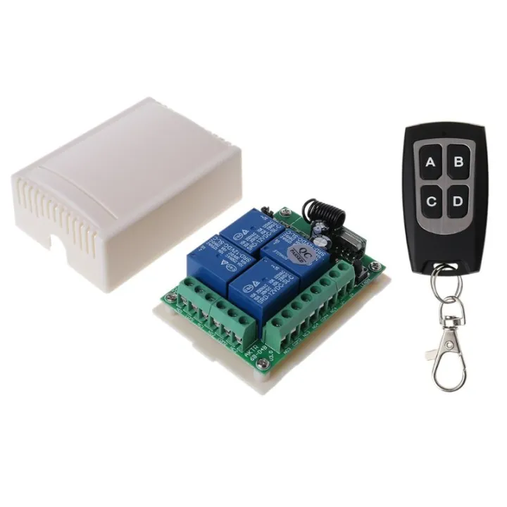 1Set DC12V 4CH RF Relay Receiver Module Remote Transmitter 433Mhz ...