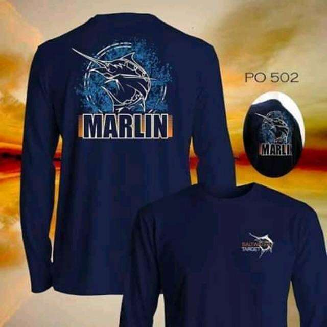 [ TEBAL ] PROMO KAOS MANCING PREMIUM !! BLUE MARLIN || BISA TAMBAH NAMA ...