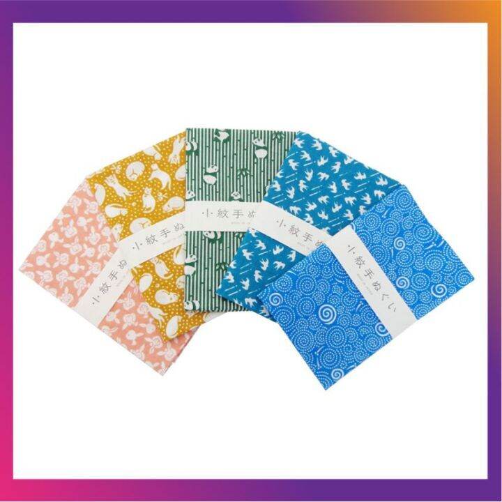 MIYAMOTO Japanese Traditional Towel Tenugui Small Pattern 5 type set ...