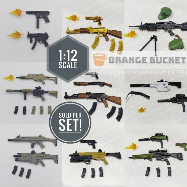PVC Gun Set for 1:12 scale Action Figure Weapon for Marvel Legends G.I ...