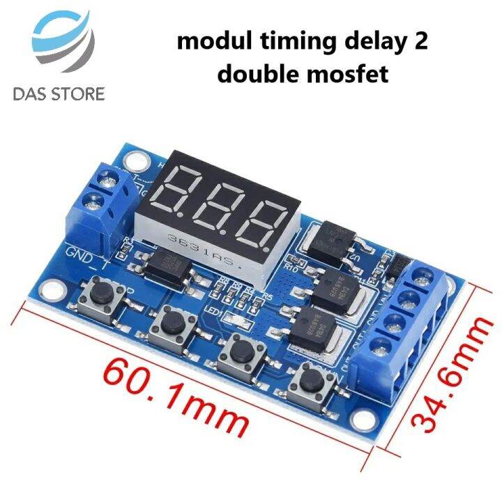 Dc 12v 24v Dual Mos Led Digital Time Delay Relay Trigger Cycle Timer Delay Switch Circuit Board