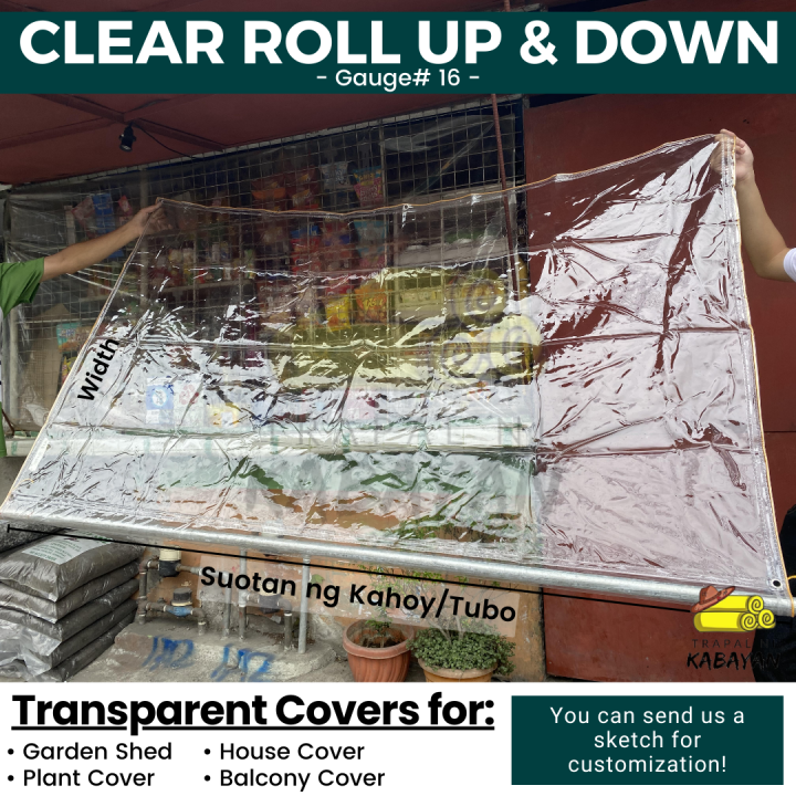 4x25ft Transparent Clear Roll Up and Down. Mas Pinakapal, Waterproof ...