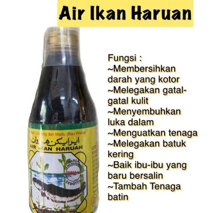 Air Ikan Haruan Asli Tambah Ginseng Dan Madu (Bau Wangi) | Lazada
