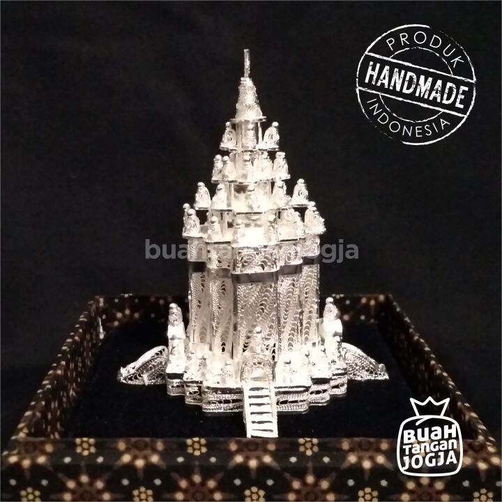 Miniatur Candi Prambanan Lapis Perak - Kerajinan Khas Kotagede Jogja 14 cm | Lazada Indonesia
