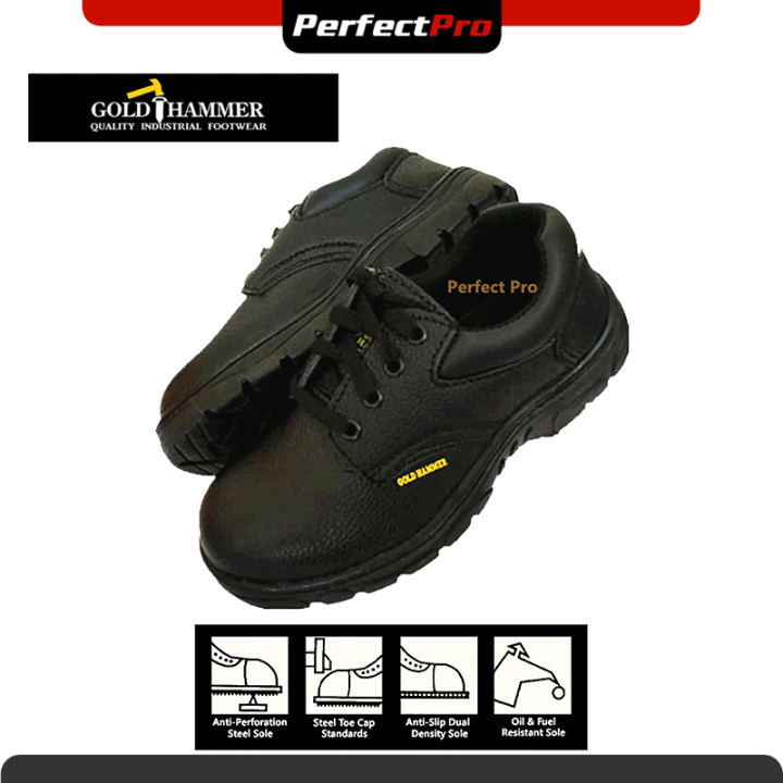 Gold Hammer Low Cut Lace Up Safety Work Shoes Steel Toe Cap Steel Mid ...