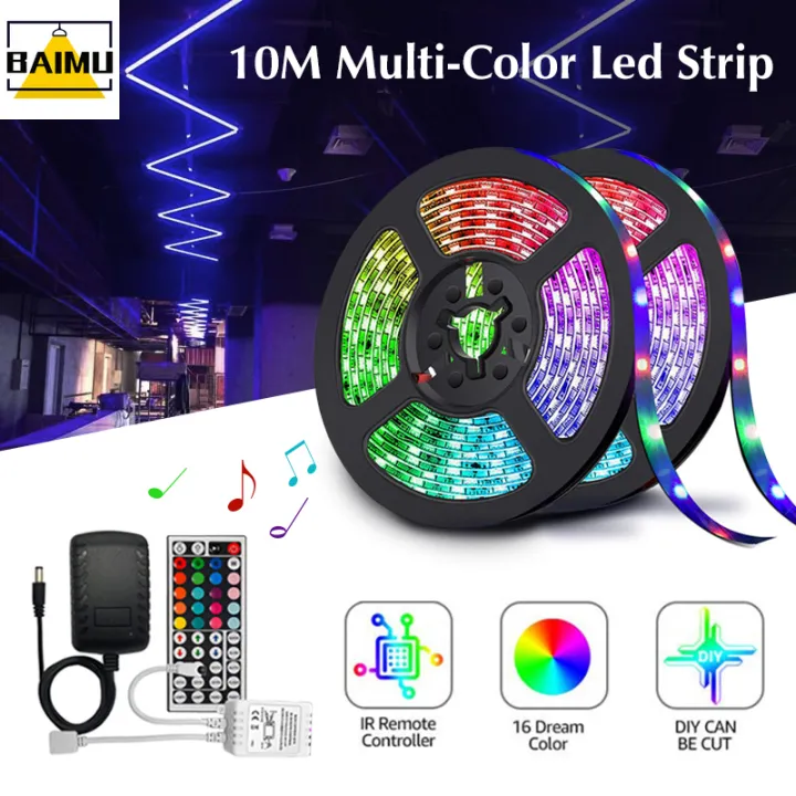 BAIMU LED Strip 10M LED Strip RGB 2835 Flexible Ribbon Fita LED Strip ...