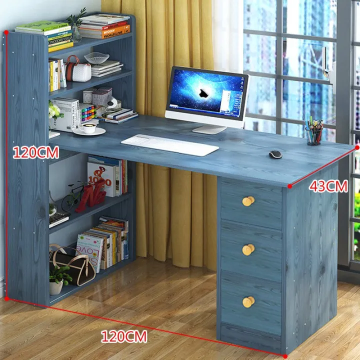 3 Big Size Computer Study Home Office Table Desk Furniture With Shelves ...