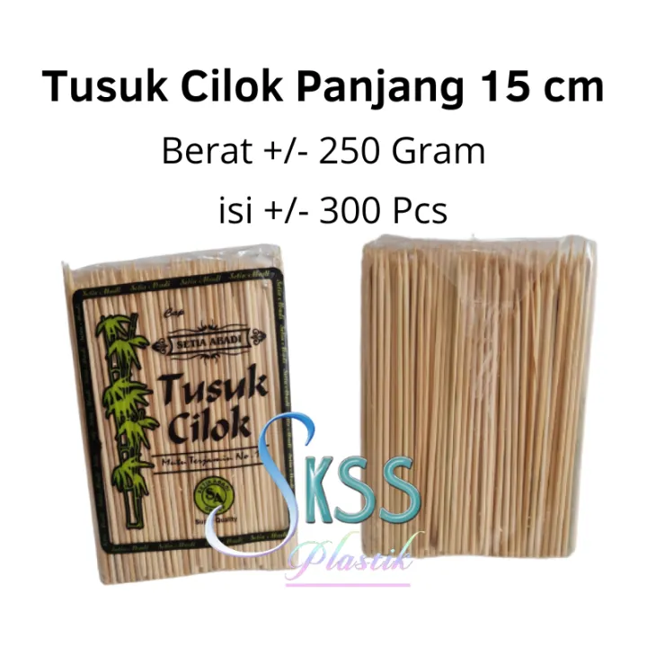 Tusuk Sate Bambu Cilok 15cm Berat 250 Gram l Tusuk Bakso l Tusuk Sosis ...
