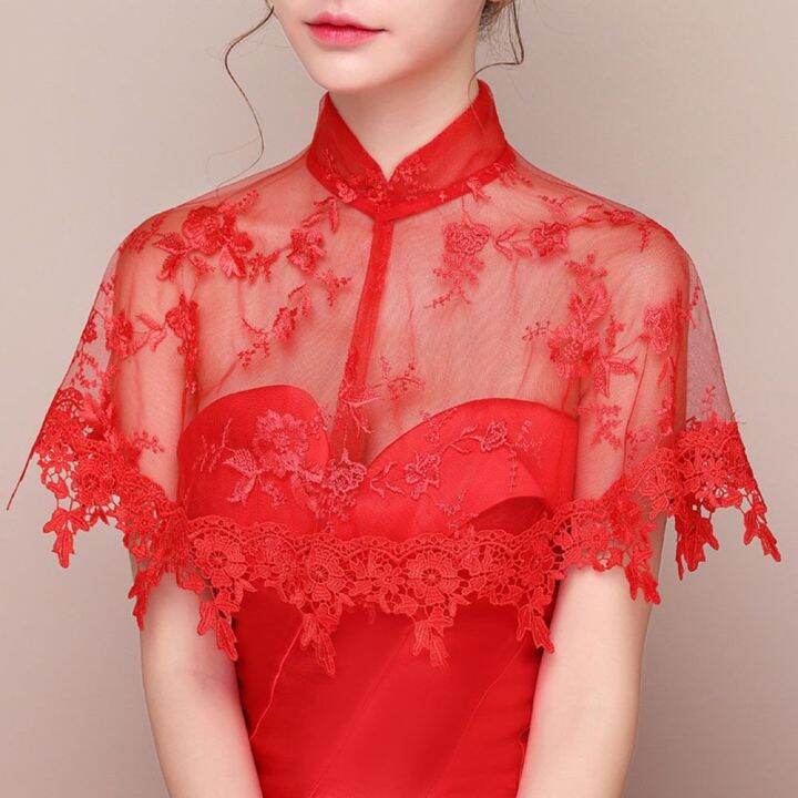 II-AURORA Women Tulle Shawl Soft Cape Wedding Accessories Bride Shawl ...