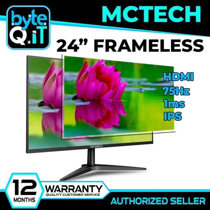 24INCHES FRAMELESS LED MONITOR FRAMELESS IPS PANEL 75HZ 1MS MPRT WITH ...