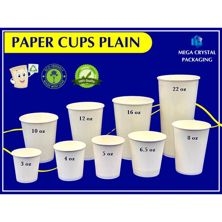 【hot】 [ 50 Pcs ] Paper Cup Plain 3oz 4oz 5oz 6 5oz 8oz 12oz