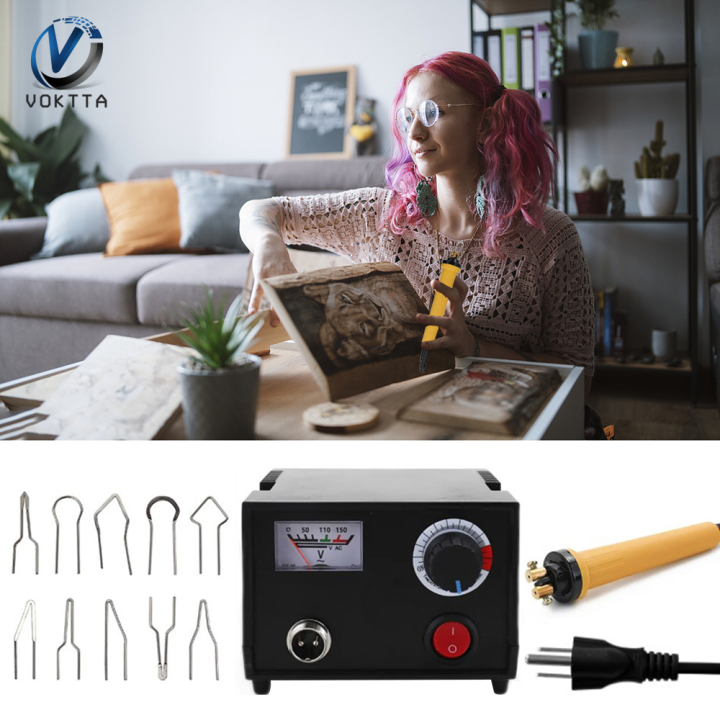 VOKTTA Electric Wood Burning Pen Tool Kit Set Pyrography Machine ...