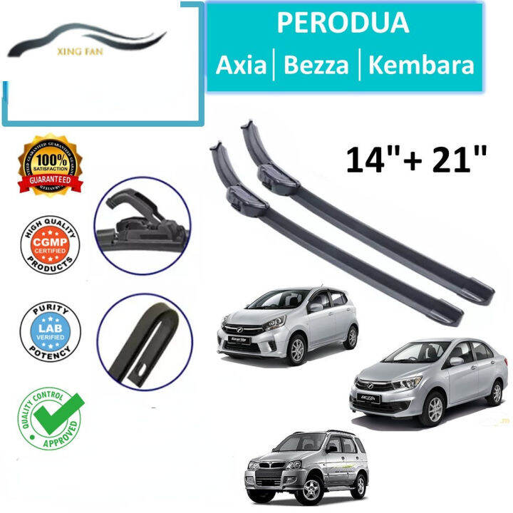 Perodua Axia / Bezza / Kembara NANODRY-Tech SILICONE Wiper Blade (Front ...