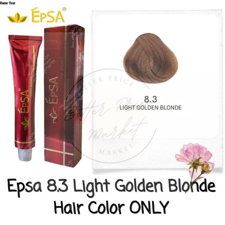 Light Golden Blonde 8.3 Epsa Hair Color Cream (Basic Colors) 100ml (NO ...