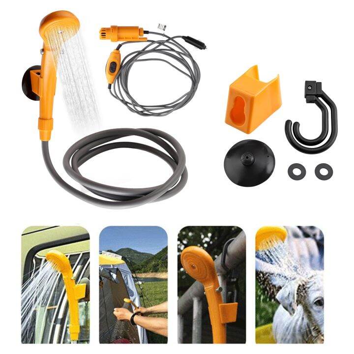 Portable Car Washer 12V Camping Shower DC Car Shower High Pressure ...