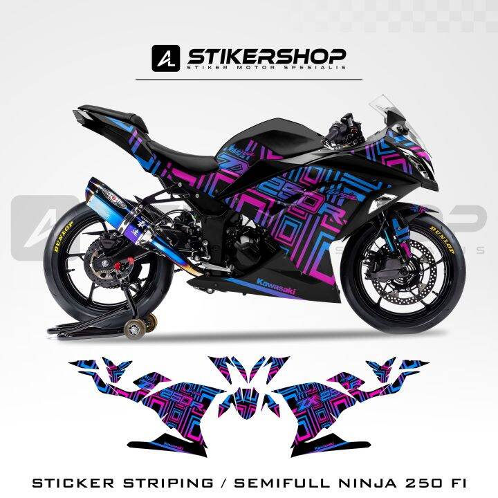 STRIPING NINJA 250 FI MOTIF GRAFIS ELECTRO 004 / STRIPING SEMI FULL ...