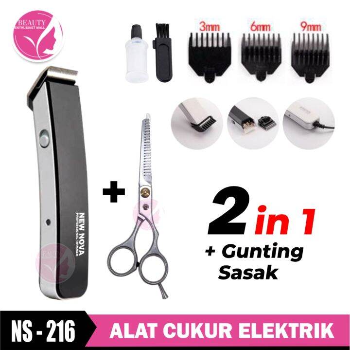 BISA COD - Alat Cukur Rambut Elektrik Charger Multifungsi Pria NS 216 ...