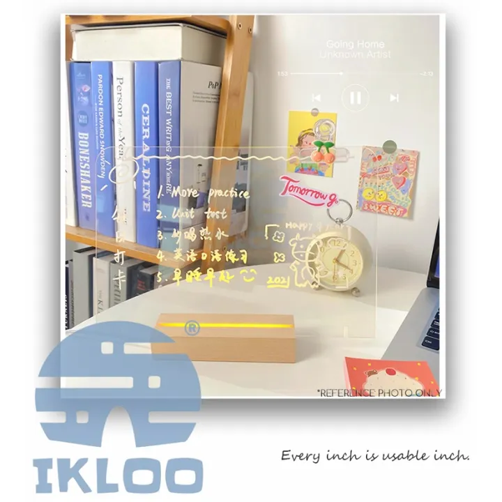 (FREE MARKER)Ikloo acrylic reminder TO DO LIST memo note with LED light ...
