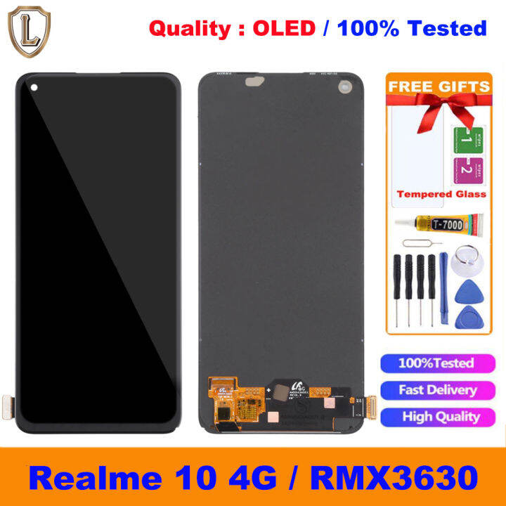 100% Tested Original LCD For Realme 10 4G RMX3630 LCD Display With ...