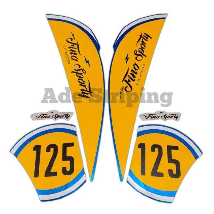 STIKER STRIPING LIS BODY MOTOR YAMAHA FINO SPORTY 125 FI 2018 KUNING ...