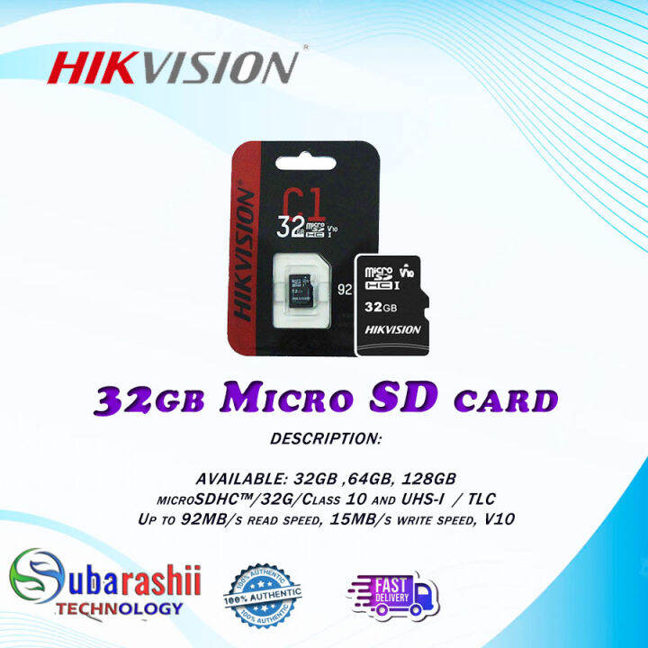 Hikvision HikStorage Micro SD Card Class10 Available: 32gb, 64gb, 128gb ...