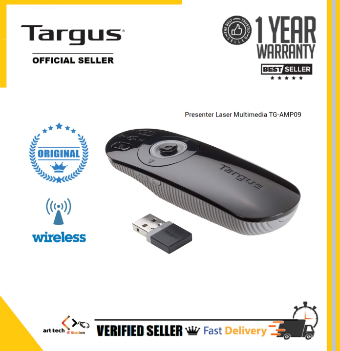 TARGUS AMP09 WIRELESS USB MULTIMEDIA PRESENTATION LASER P09 REMOTE ( TG ...