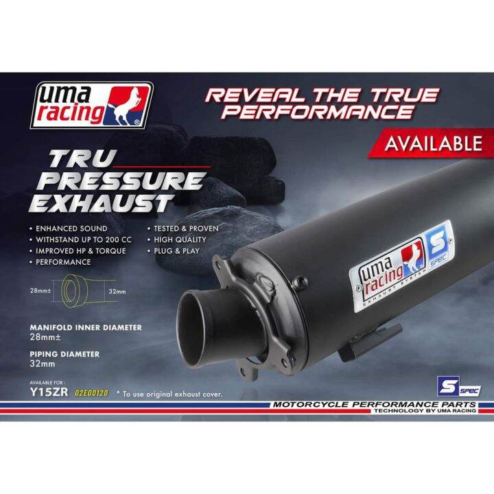 Y15 V1 V2 SNIPER UMA RACING TRU PRESSURE EXHAUST PIPE MUFFLER ASSY ...