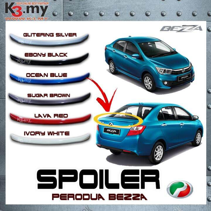 Perodua Bezza Gear Up Spoiler With Paint (Lava Red) | Lazada