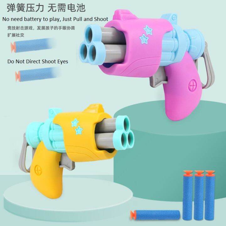 Ex-Stock Mini Blaster Toys Gun Shoot Soft EVA Bullet Manual Pistol Long ...