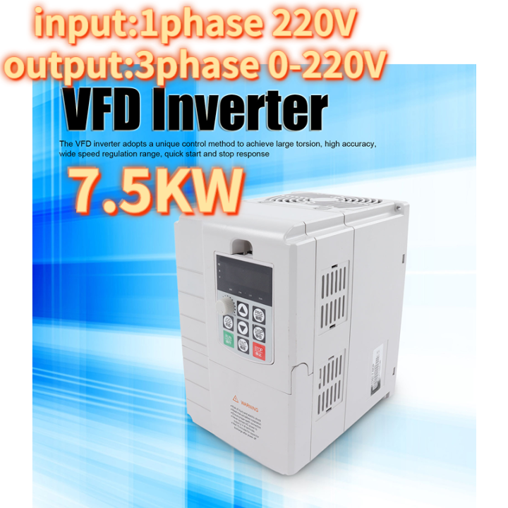 Variable Frequency Drive Inverter Single Phase Input 3 Phase Output VFD Converter 7.5KW 220V ...