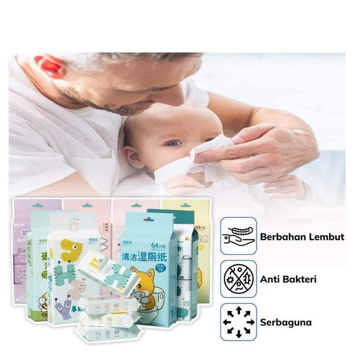 CLAIYDREAM Tisu Basah Mini Karakter (Isi 8 Lembar) / Wet Wipes Kertas ...