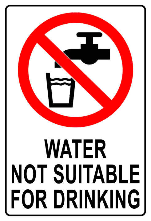SIGN WATER NOT SUITABLE FOR DRINKING SIGNAGE PVC TYPE OR PLASTIC ...