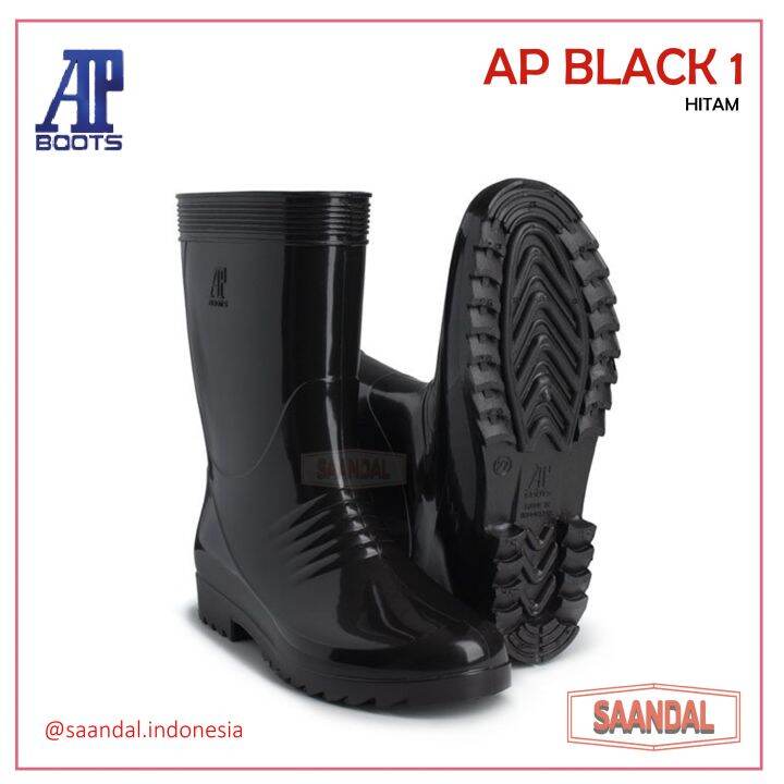 Sepatu Boots Hitam Pendek AP 1 APD Safety Sepatu Proyek | Lazada Indonesia